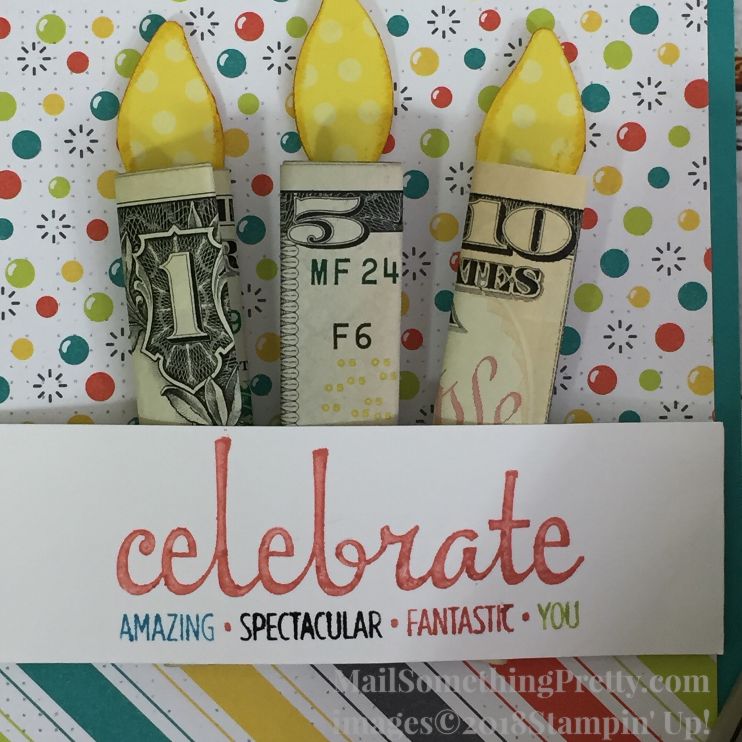 Sweet 16 Birthday Card Using Dollar Bills As Candles